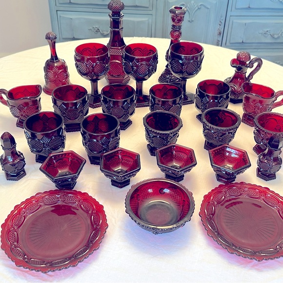 Dining | Beautiful Cape Cod Red Ruby Set Great For Parties And Fun ...